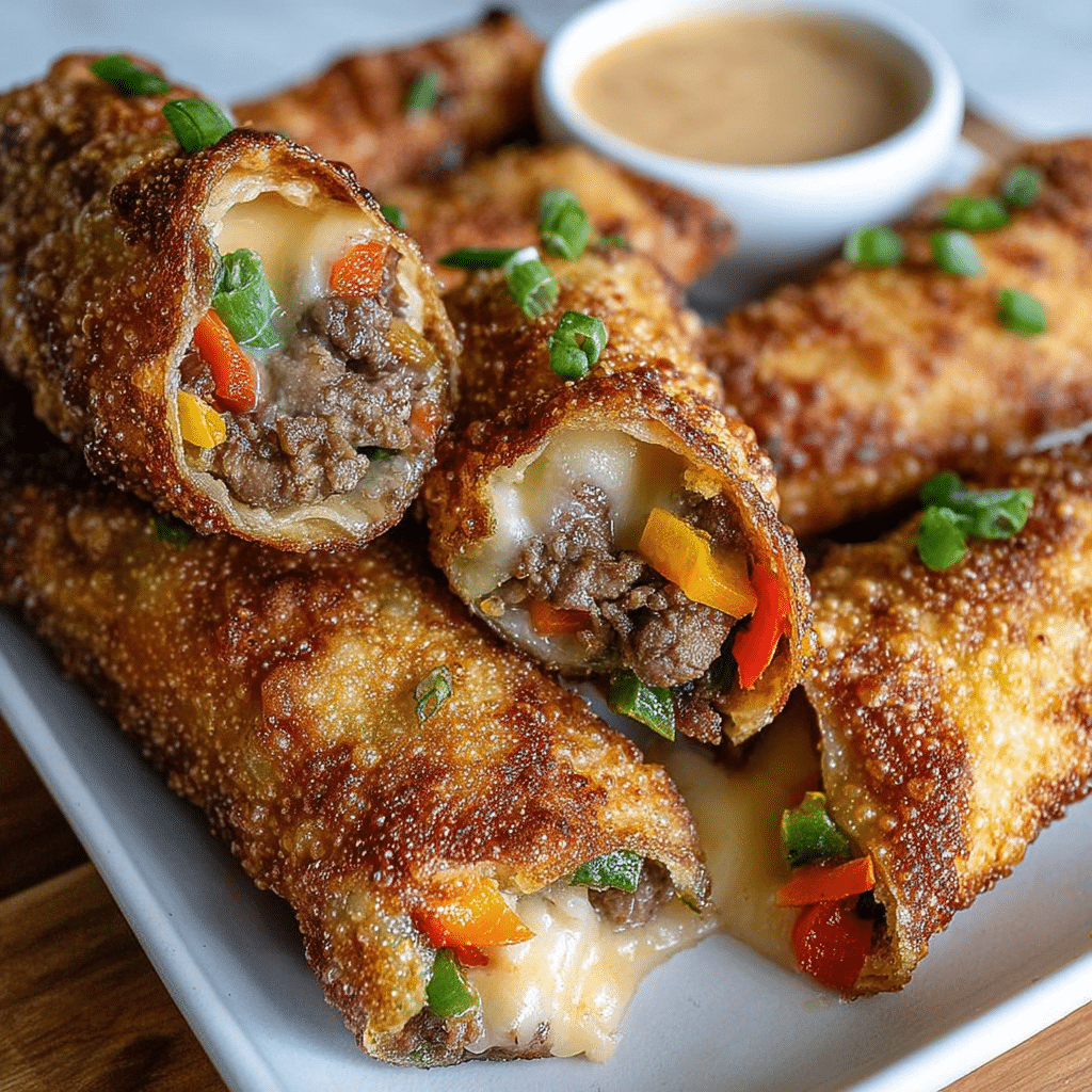 Crispy Philly Cheesesteak Egg Rolls